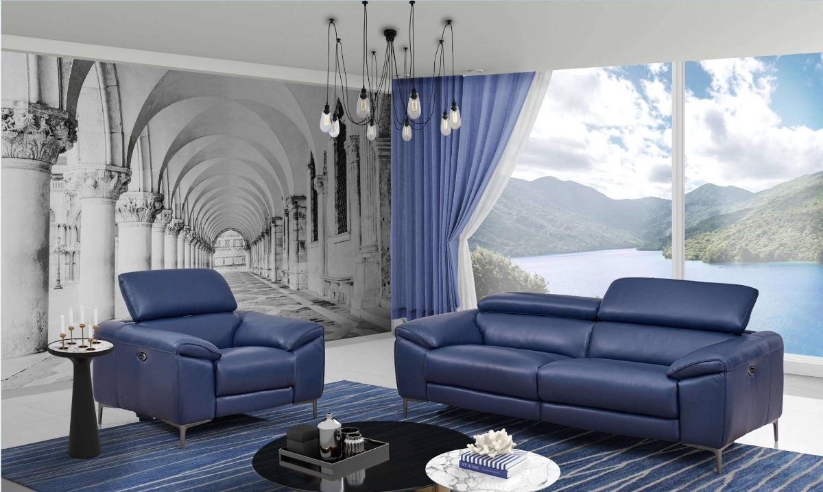 Lucca Leather Living Room Set Loveseat and Armchair Creative Furniture