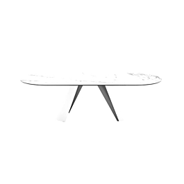 Calligaris Apian: Modern Oval Dining Table with Metal Base