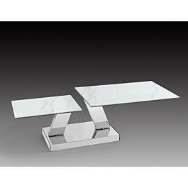 Sion Rotating Coffee Table, White Ceramic Top| Creative Furniture